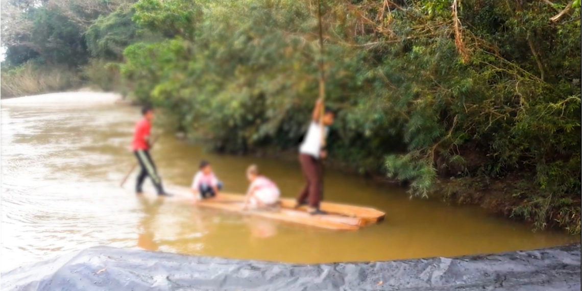 La historia de los niños que tienen que cruzar un río con caimanes para ...